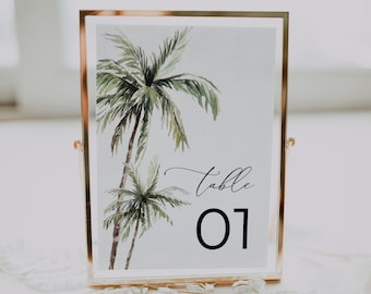 Tropical Table Numbers Printed 5x7 Table Numbers 4x6 Table - Etsy