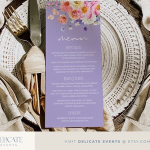 Spring Floral Wedding Menu Template Garden Wedding Menu - Etsy