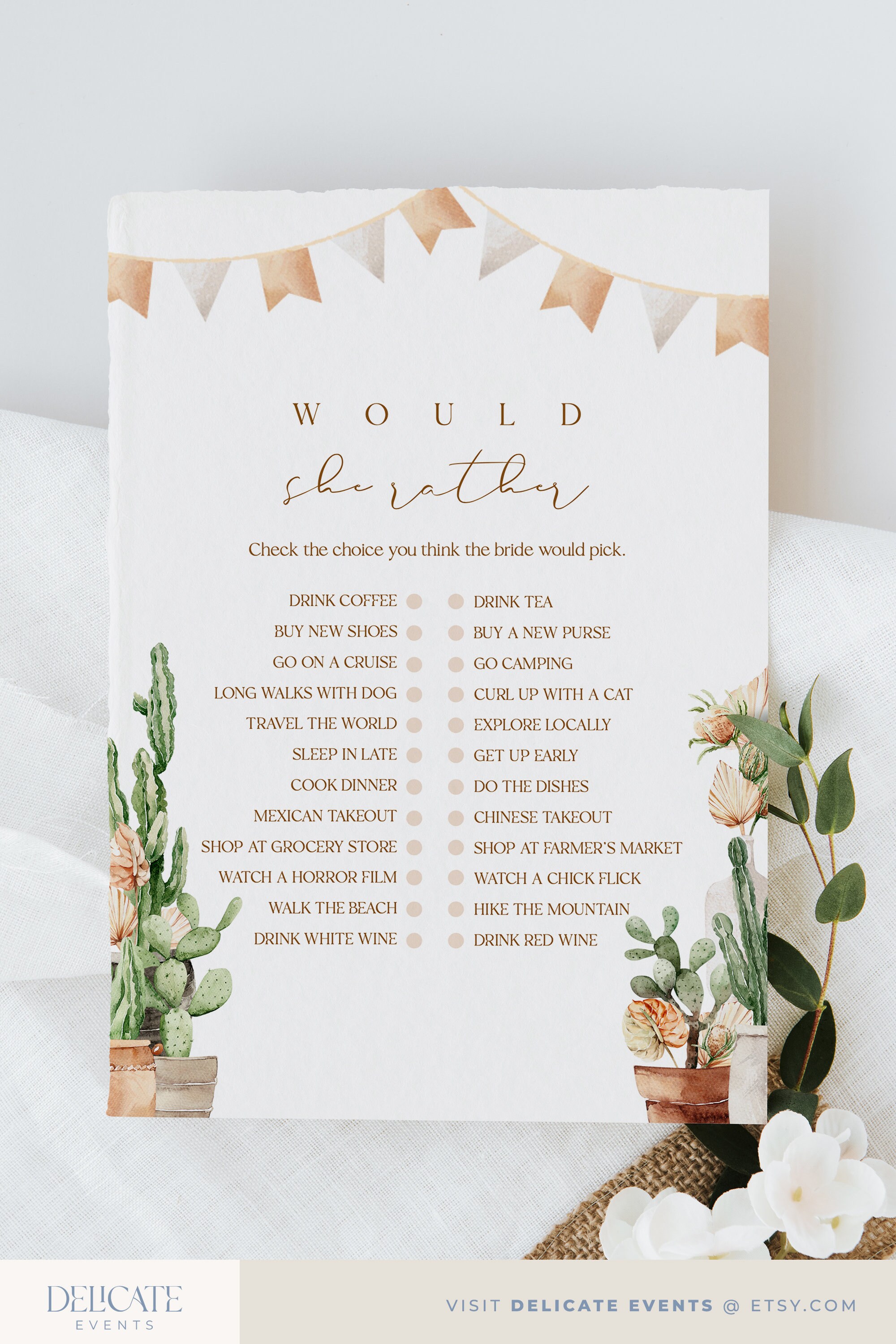 14 EDITABLE fiesta bridal shower games bundle Desert bridal | Etsy