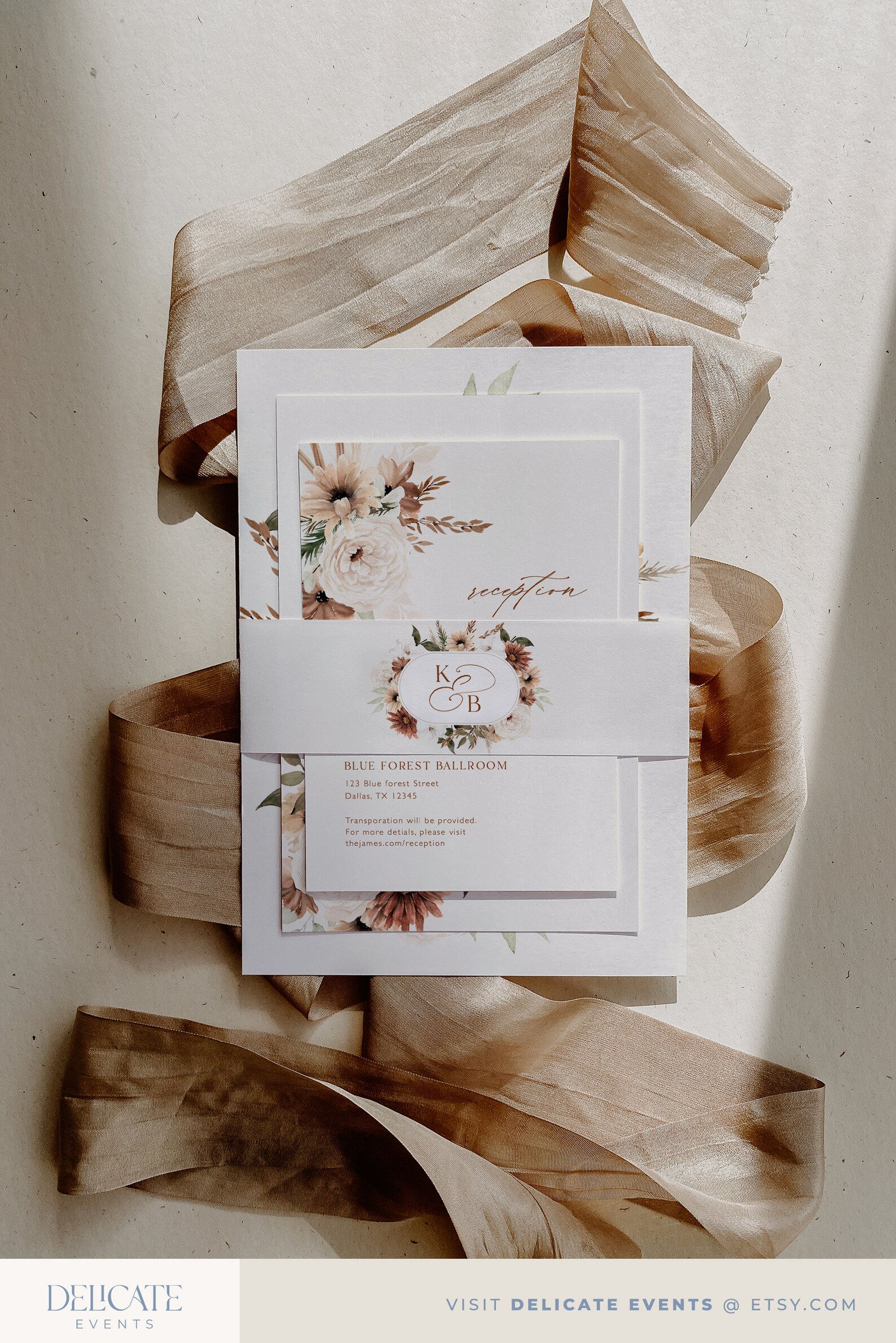 Rust Wedding Invitations, Burnt Orange Terracotta Floral Wedding ...