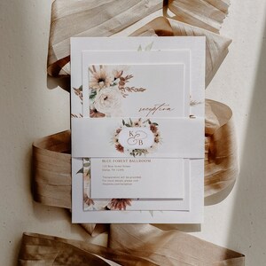 Rust Wedding Invitations, Burnt Orange Terracotta Floral Wedding ...