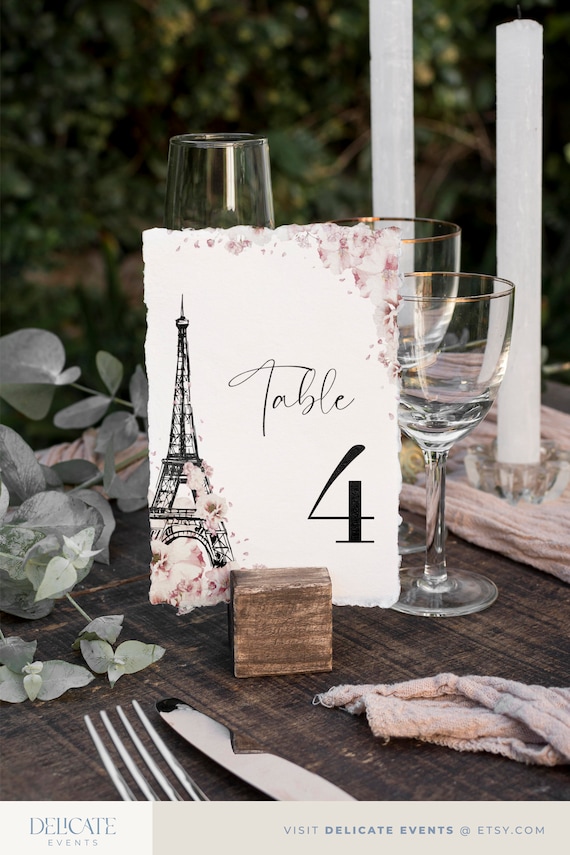 Paris Themed Table Numbers