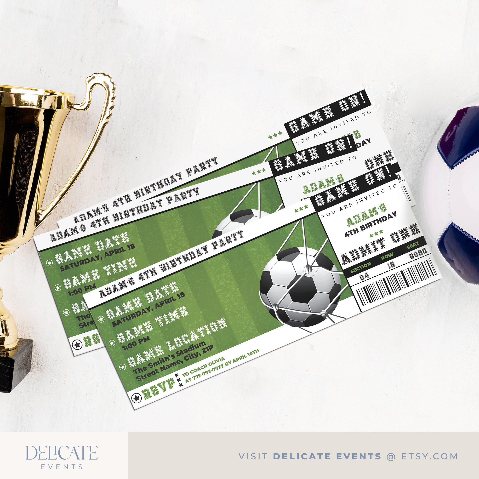 Editable Soccer Ticket Invitation Soccer Birthday Party - Etsy
