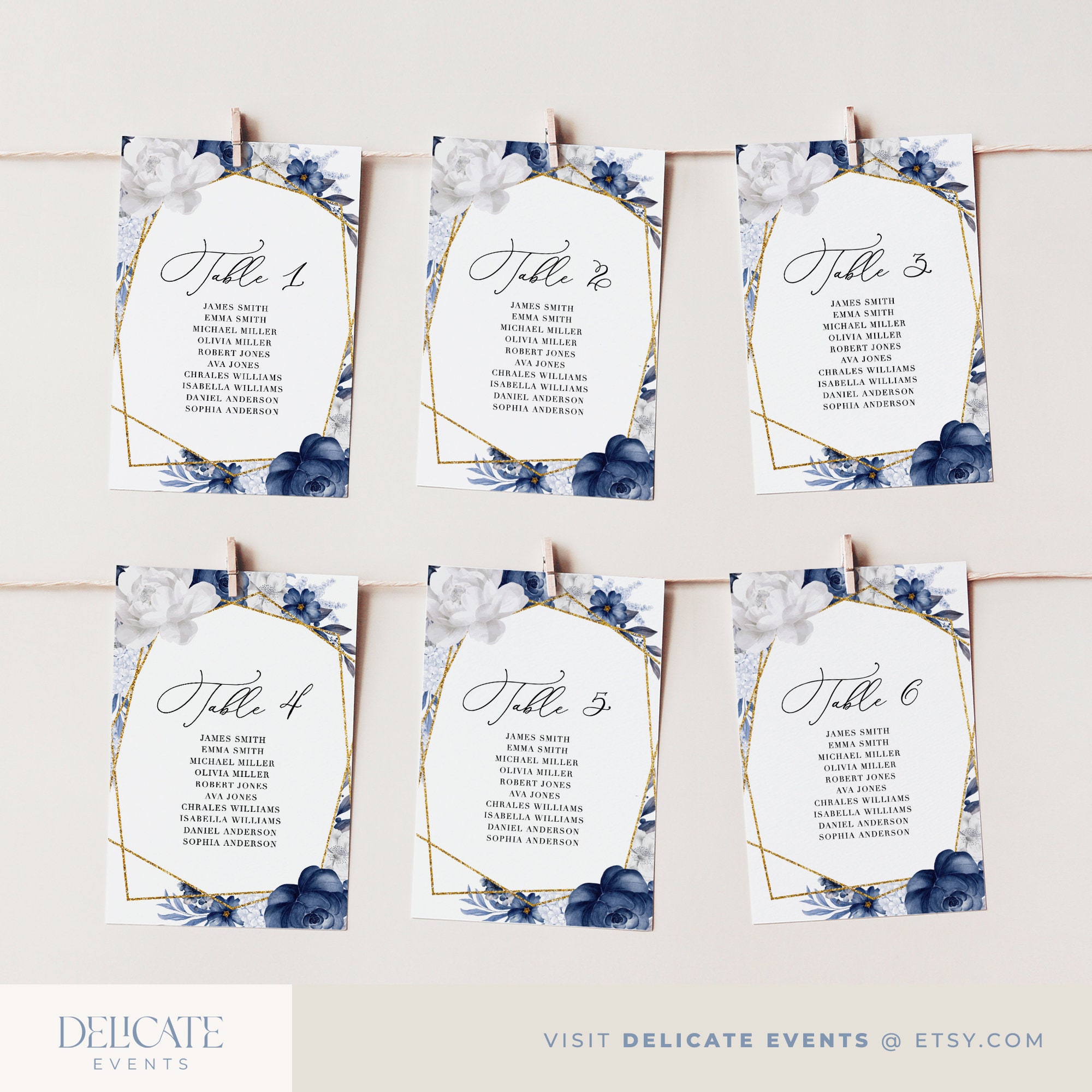 Wedding Seating Table Cards Poster Elegant Calligraphy - Etsy