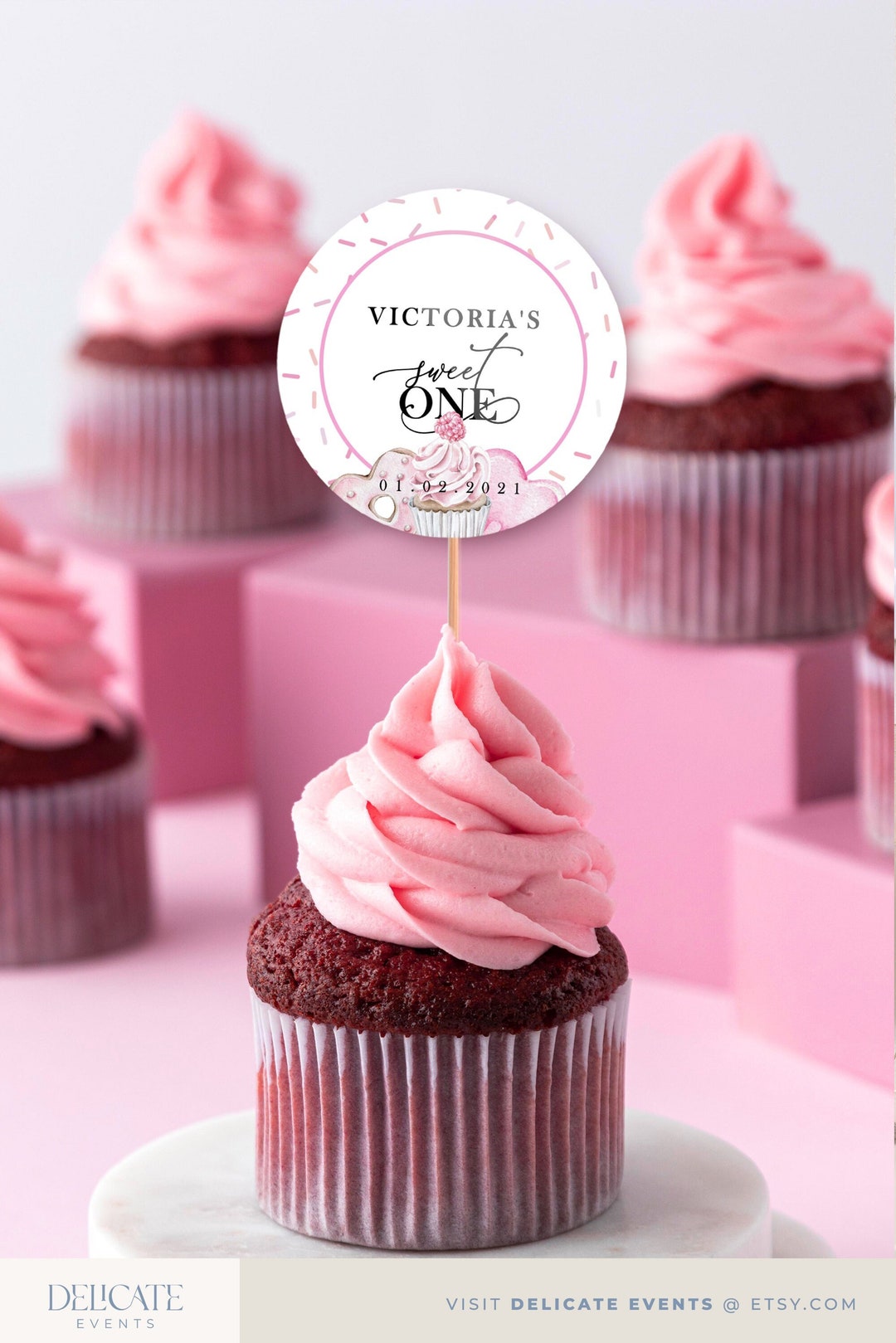 1st Birthday Cupcake Toppers Sweet One Cupcake Topper Custom - Etsy