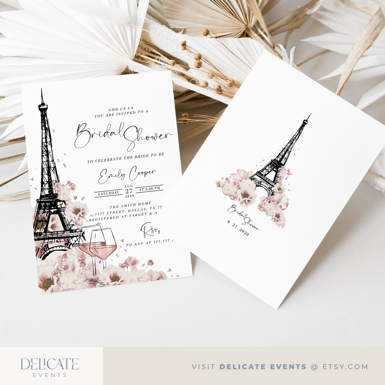 Paris Bridal Shower Invitation: French Theme, Brunch & Bubbly (digital ...