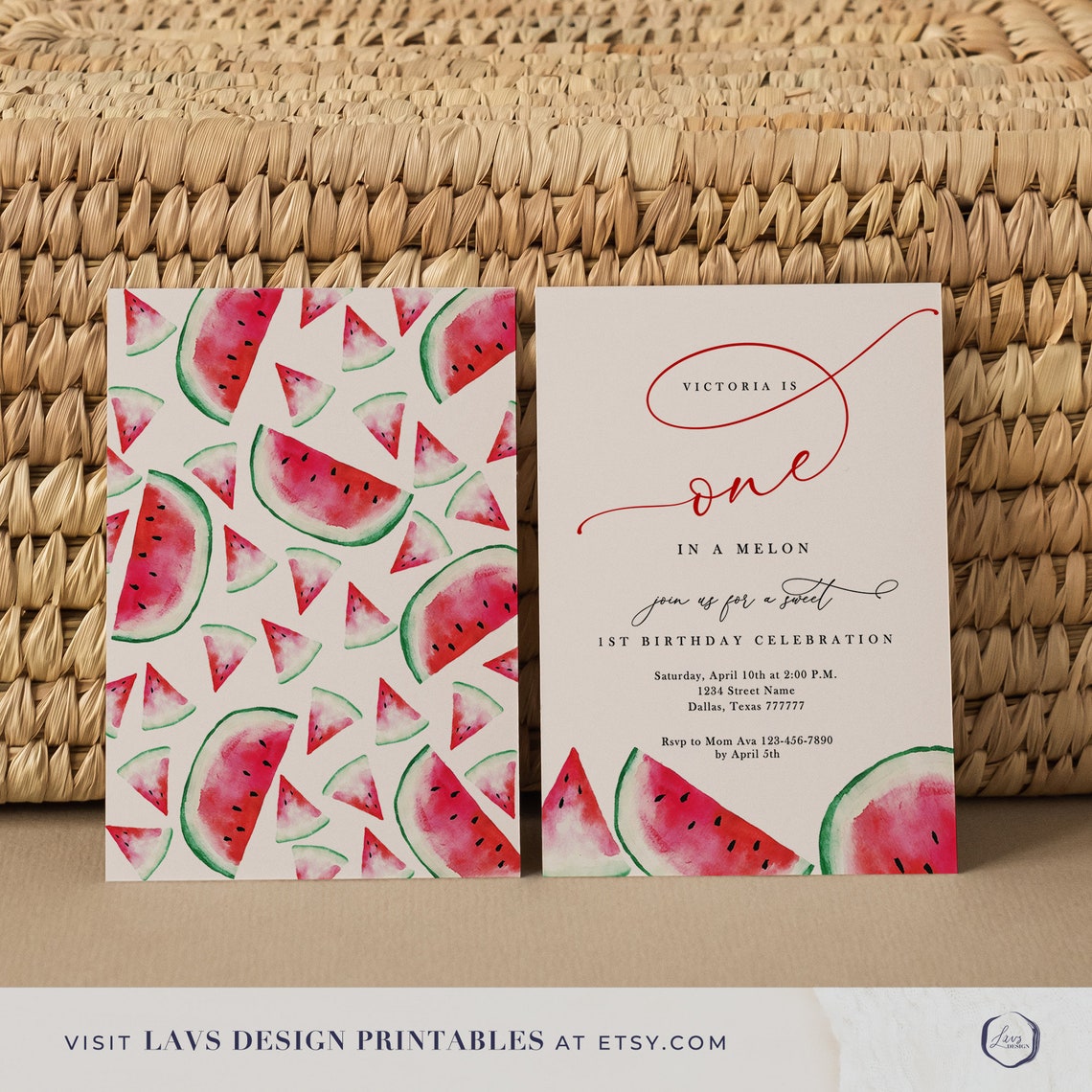 Watermelon Invitation Watermelon Birthday Invitation One in | Etsy