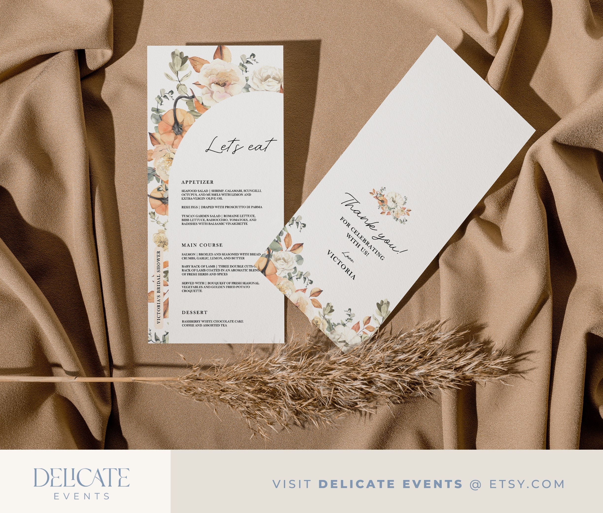 Fall Menu Template Editable Fall Menu Template DIY Menu - Etsy