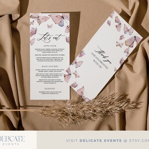 Butterfly Round Menu Template, Butterflies Circle Menu Printable, Long ...