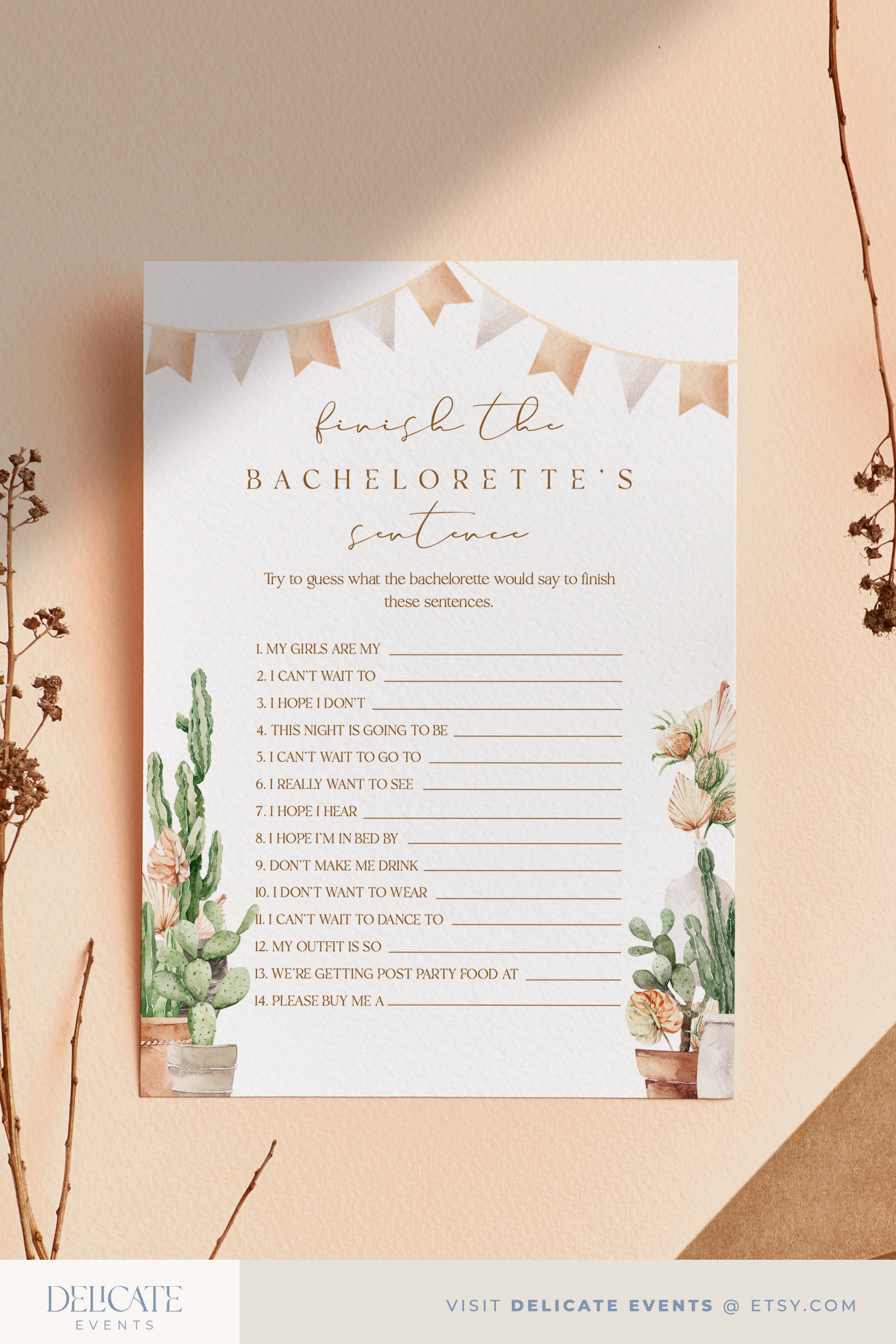 14 EDITABLE fiesta bridal shower games bundle Desert bridal | Etsy