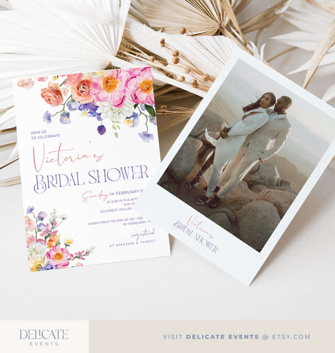 Floral Garden Bridal Shower Invitation Template, Garden Wedding Shower ...