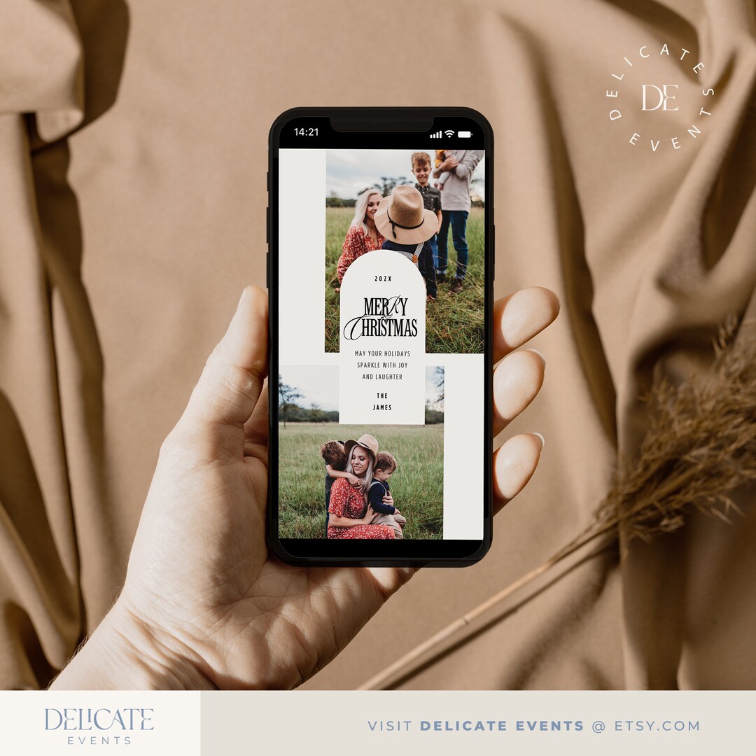 Budget Modern Christmas Photo Card Digital Video Xmas Ecard - Etsy