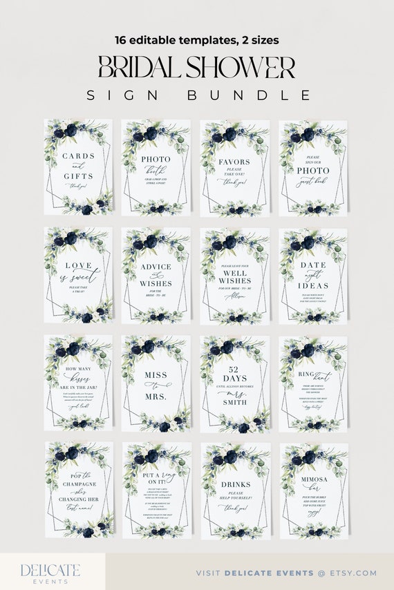 Bridal Signs Set Bridal Signage Bridal Shower Sign Pack - Etsy