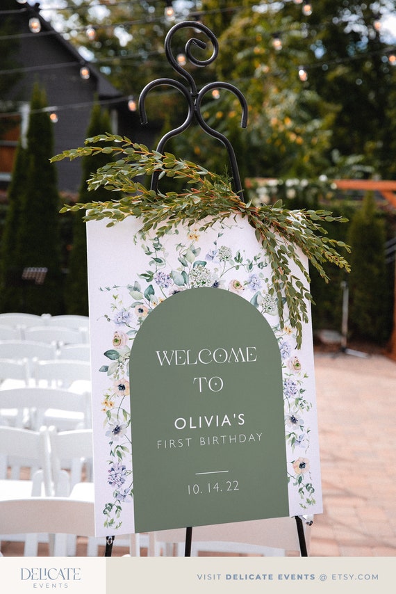 Wildflower Welcome Sign Template Printable Welcome Sign for - Etsy