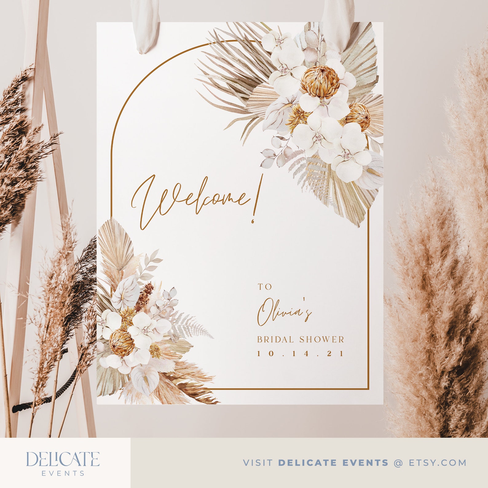 Boho Arch Welcome Sign Template Bohemian Welcome Poster Boho - Etsy