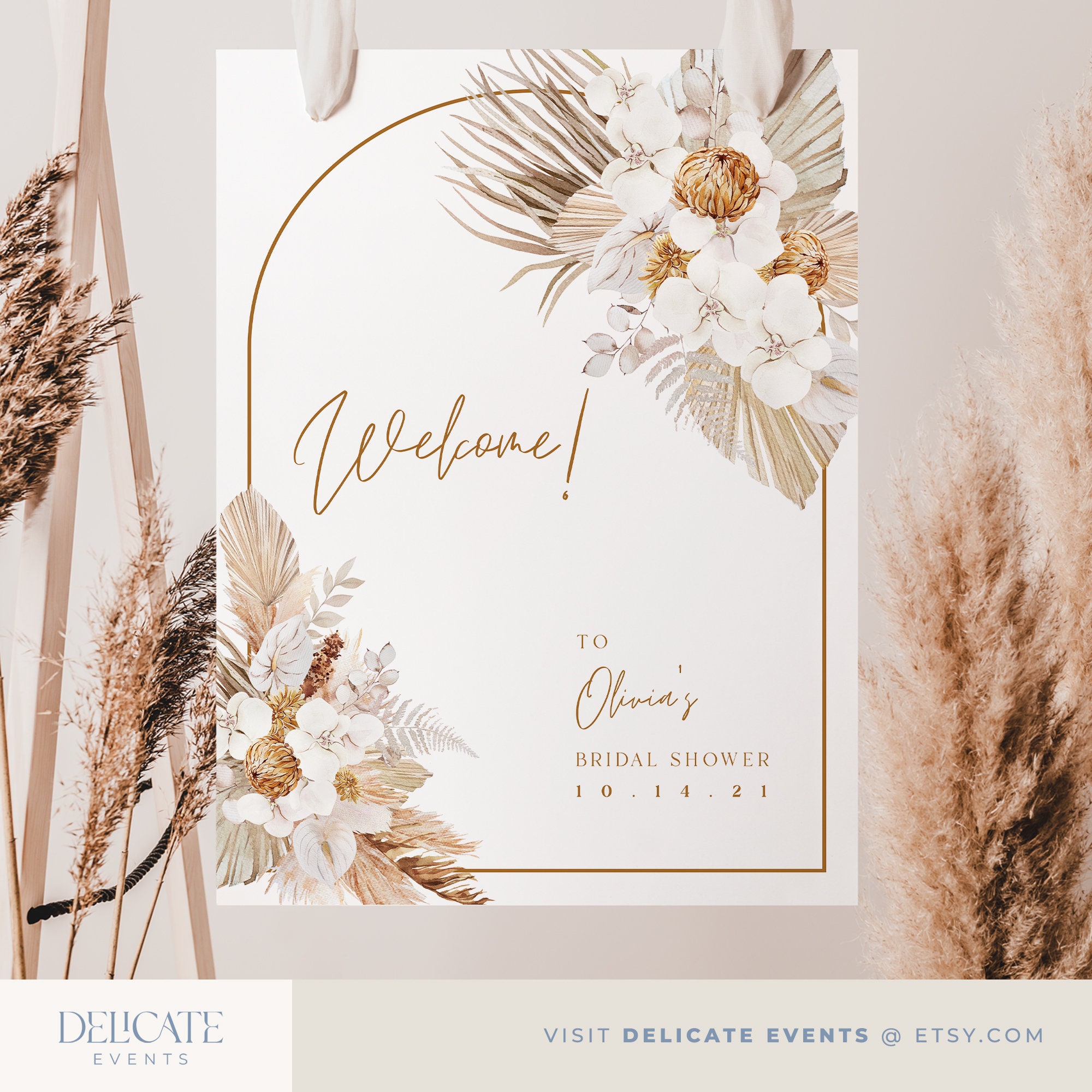 Boho Arch Welcome Sign Template Bohemian Welcome Poster Boho - Etsy