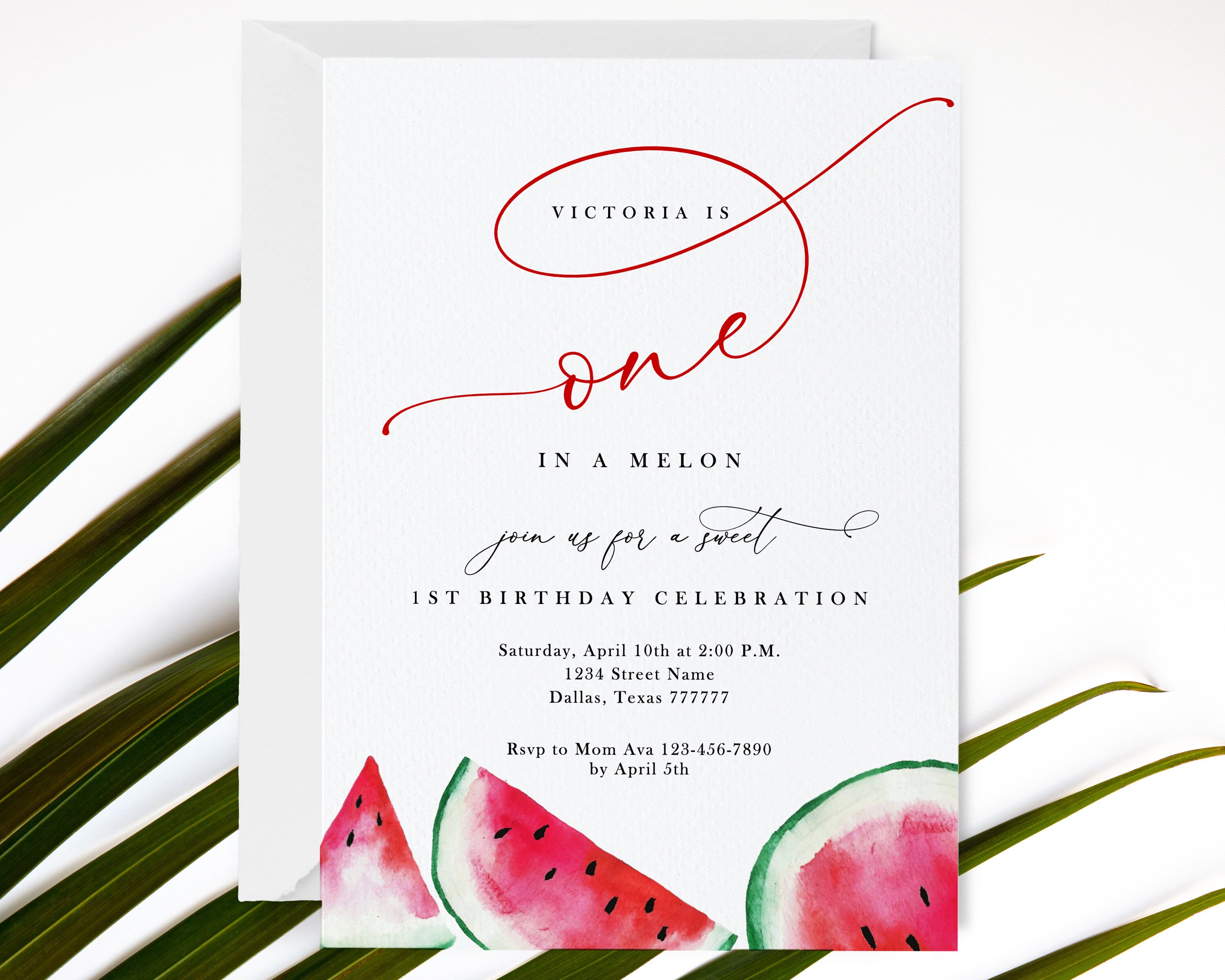 Watermelon invitation Watermelon birthday invitation One in | Etsy