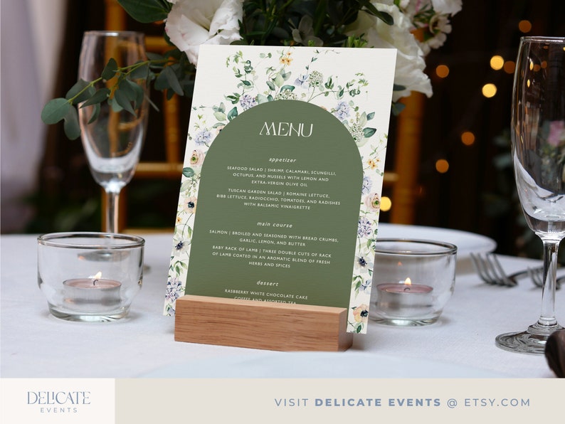 Wildflower Menu Template Editable Floral Menu Template Boho - Etsy