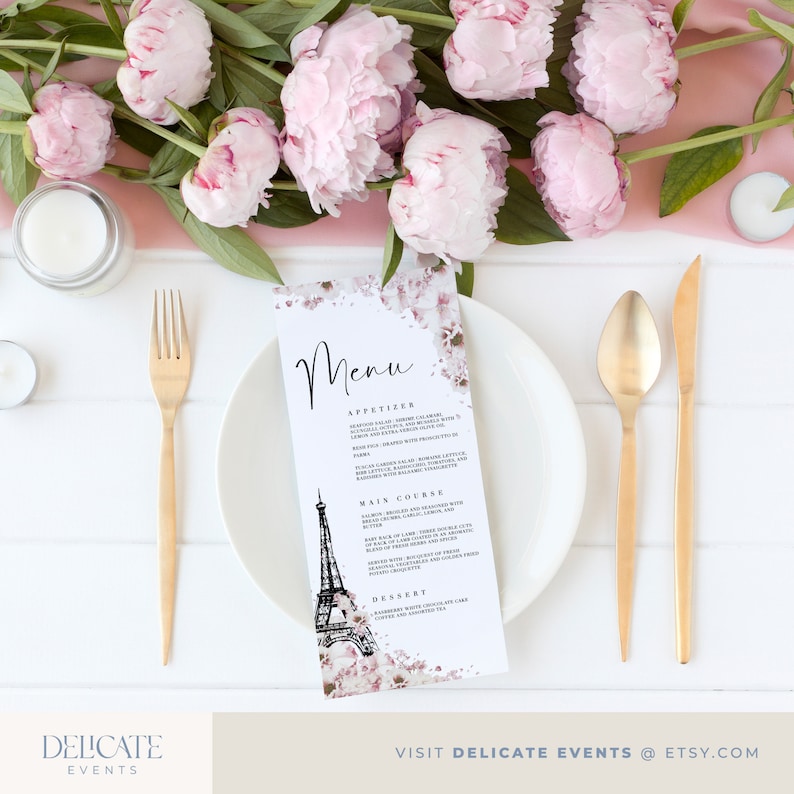 Paris Round Menu Template Paris Circle Menu Printable - Etsy