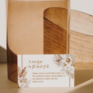 EDITABLE boho recipe cards Bohemian recipe bridal shower | Etsy