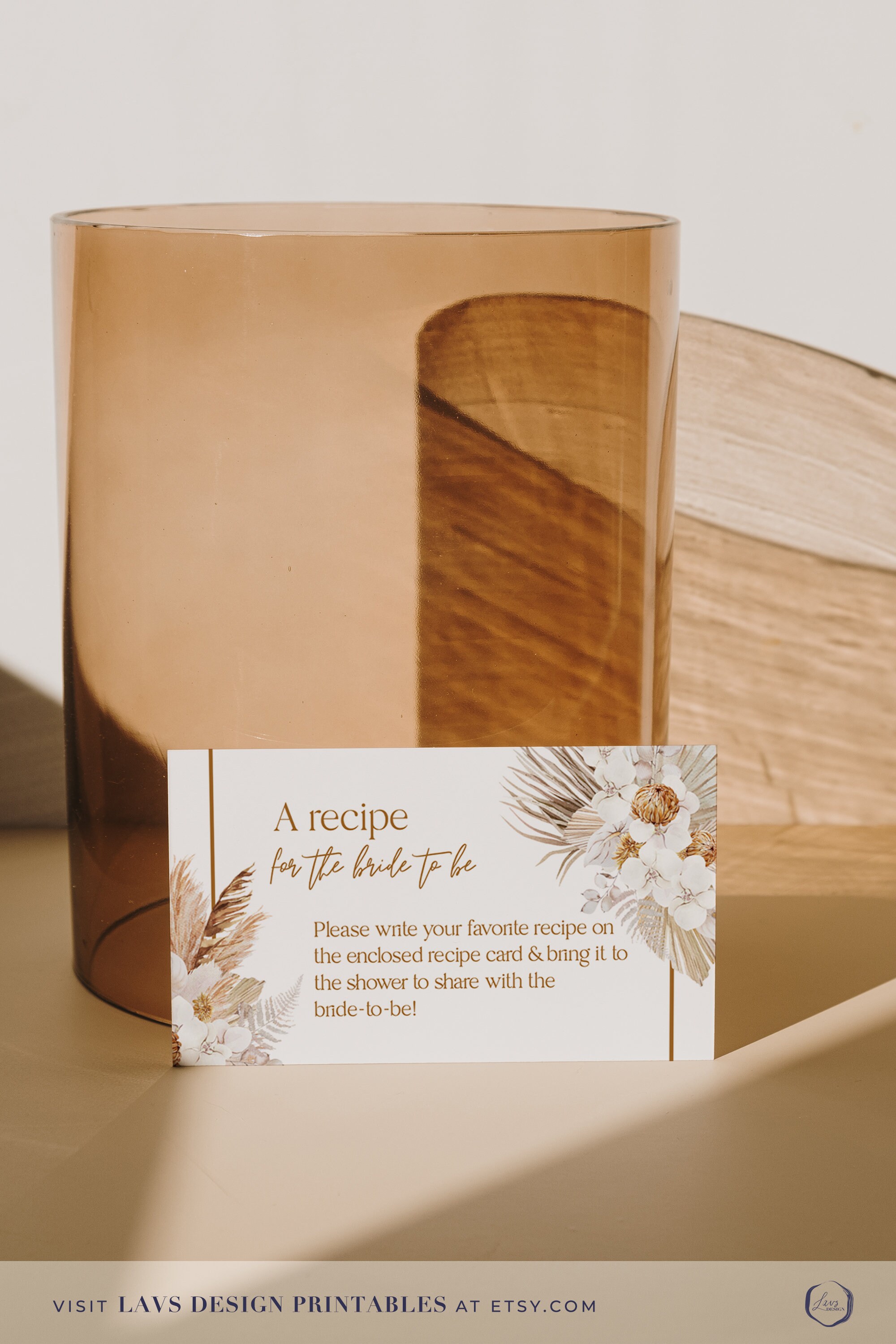 EDITABLE boho recipe cards Bohemian recipe bridal shower | Etsy