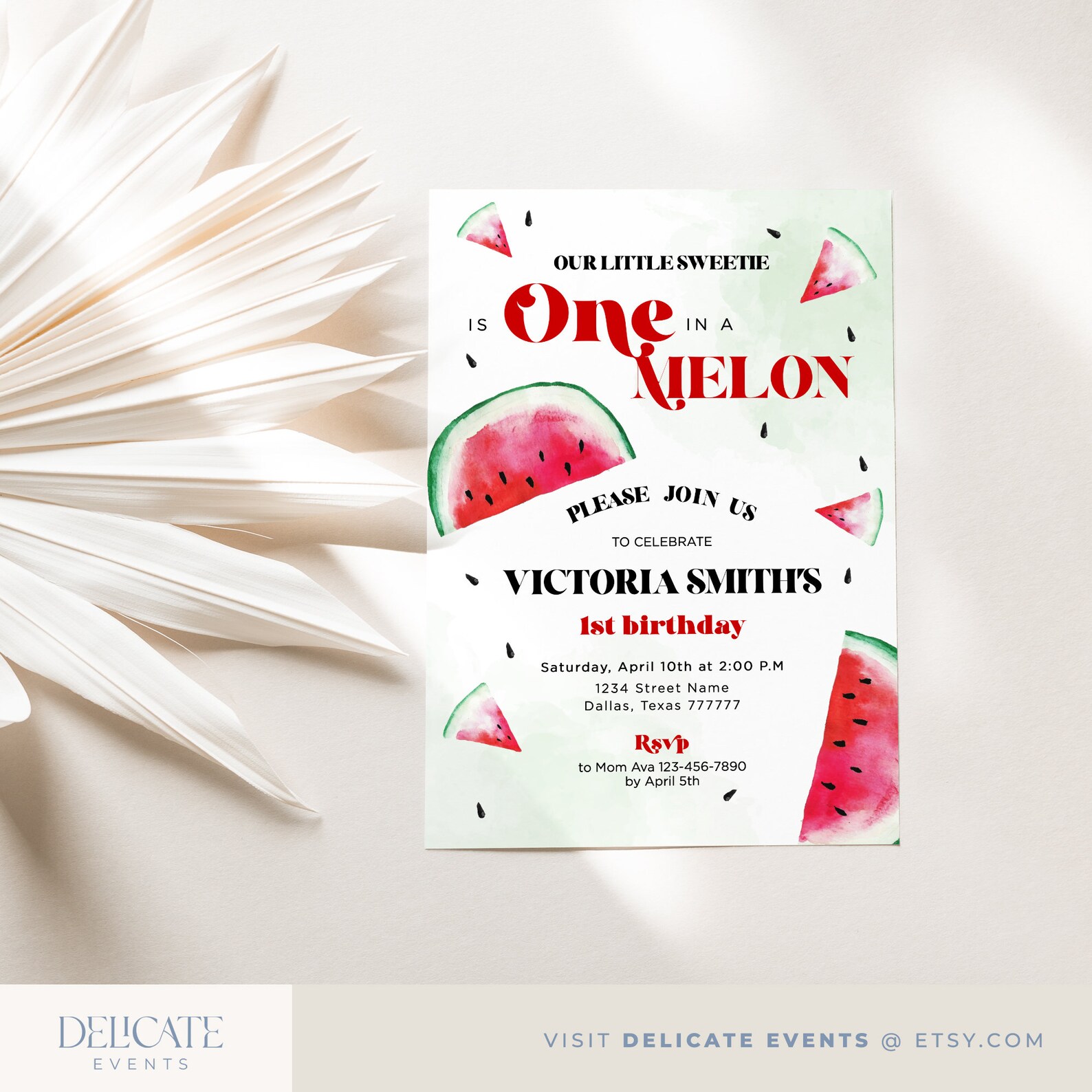 Watermelon Invitation Template Watermelon Birthday Invite ONE | Etsy