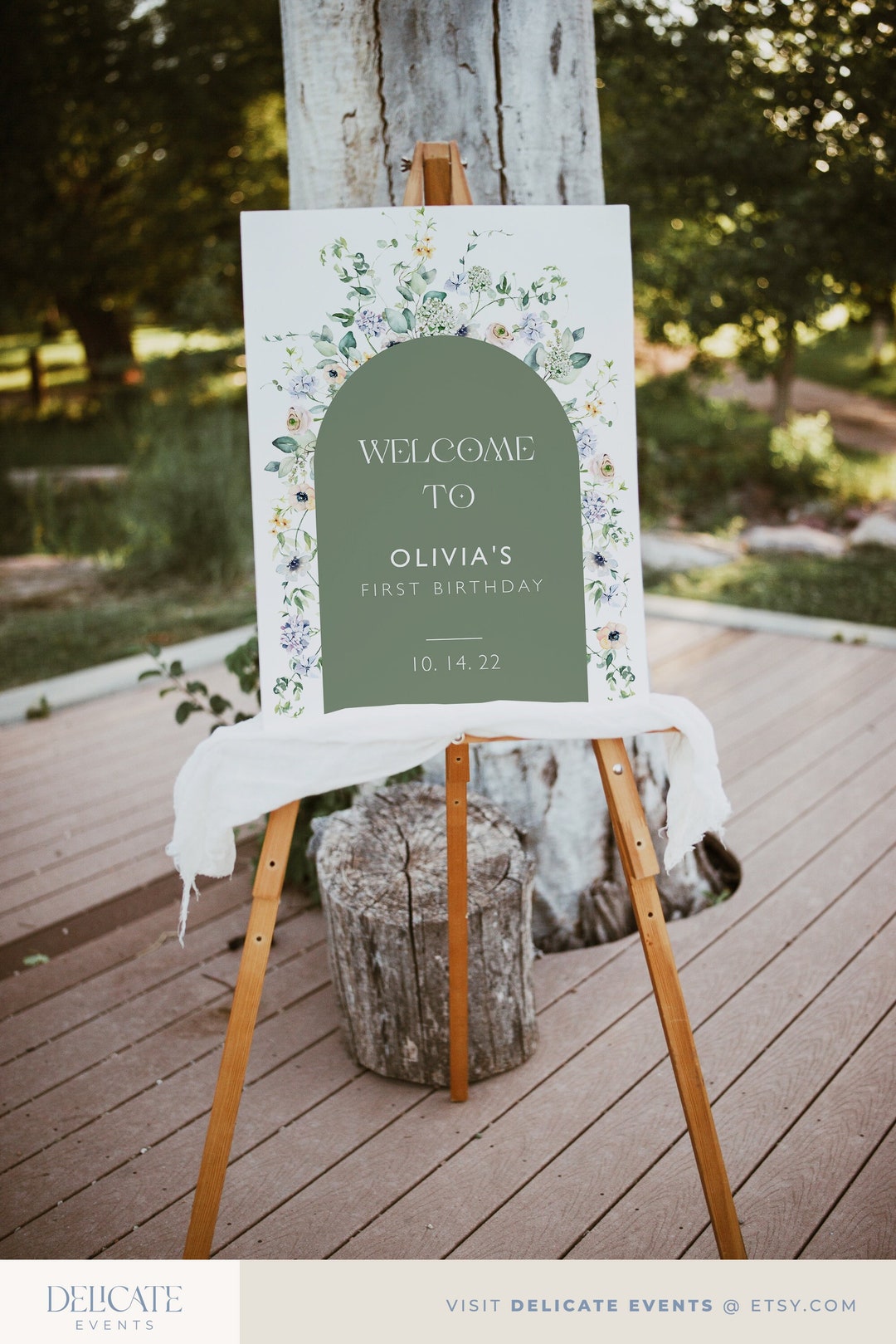 Wildflower Welcome Sign Template, Printable Welcome Sign for Floral ...