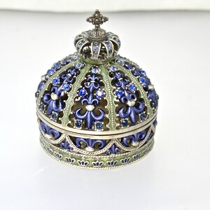 Cross Jewelry Trinket Box Collectible Enameled Hinged Miniature ...