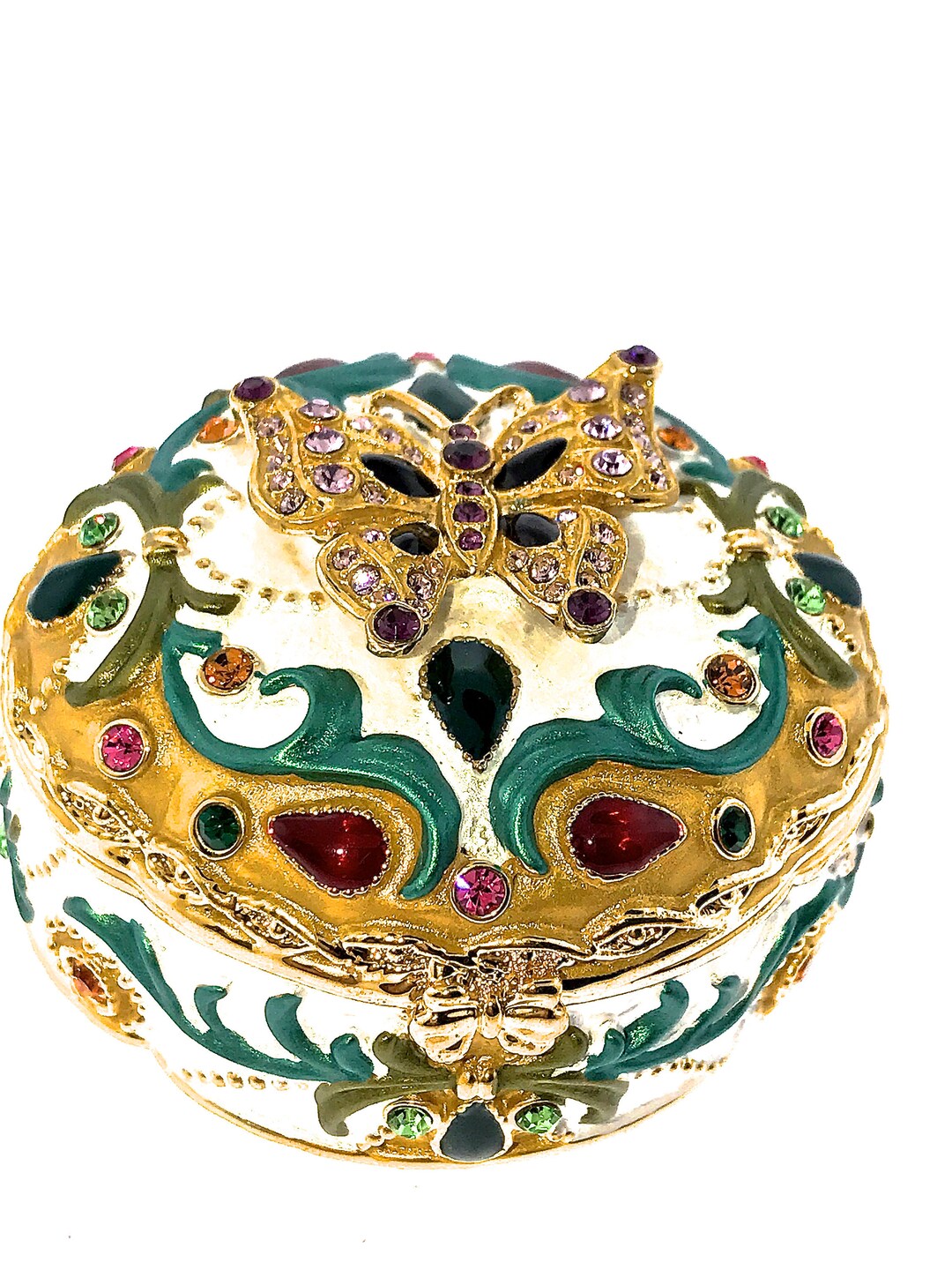 Butterfly Trinket Box Jewelry Collectibles Bejeweled Crystallized ...