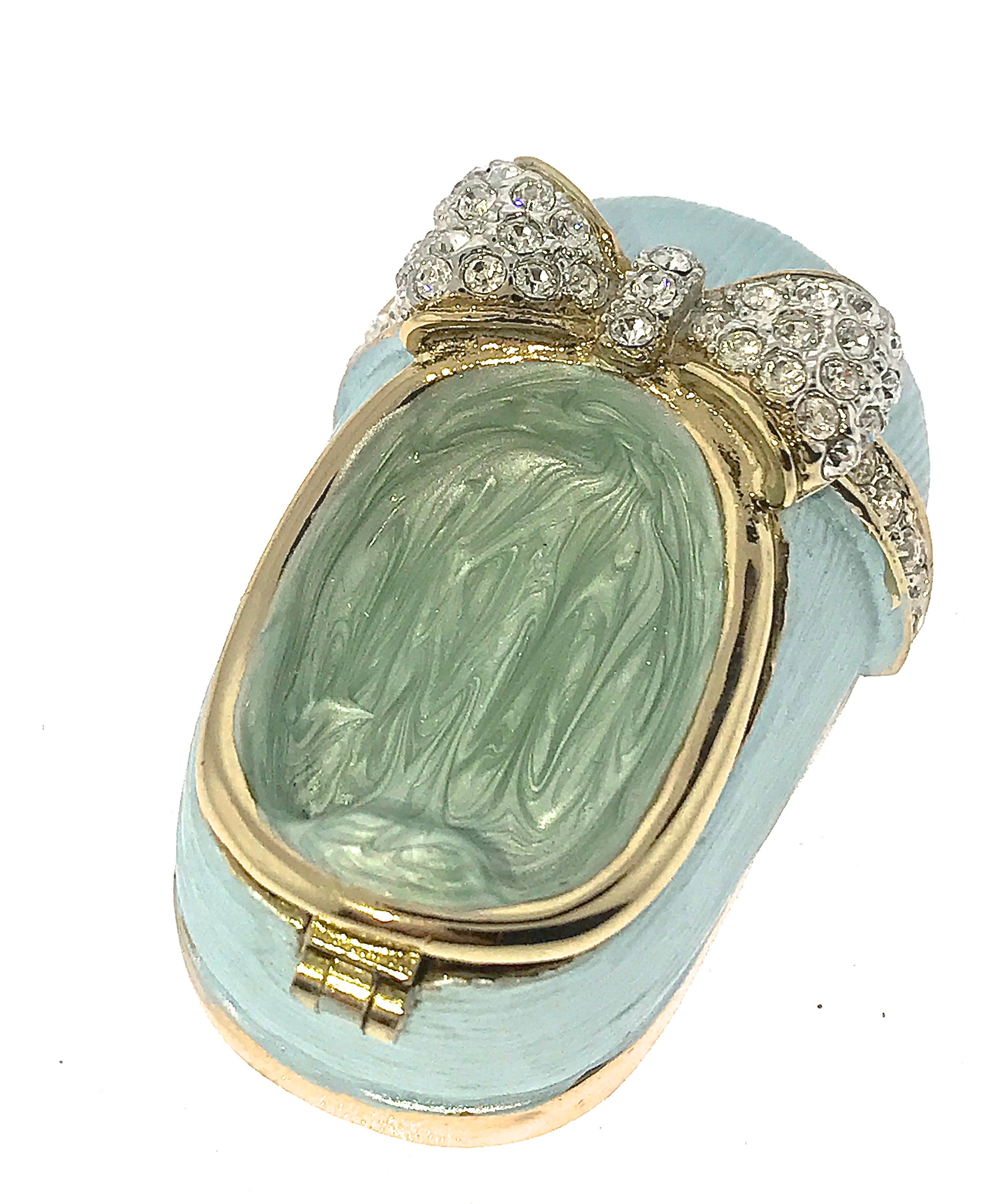 Baby Shoe Trinket Box Jewelry Collectible Enameled Hinged - Etsy