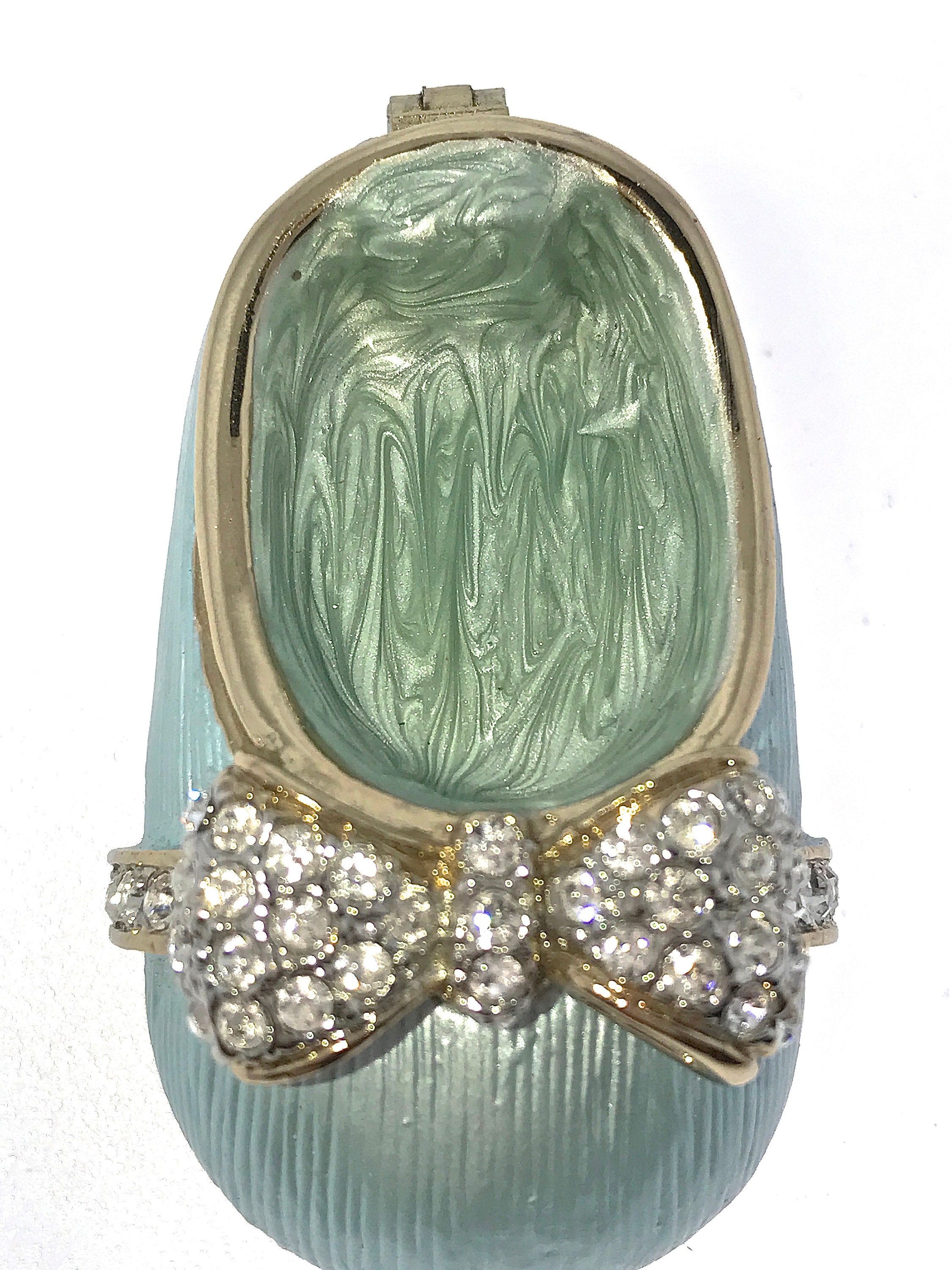 Baby Shoe Trinket Box Jewelry Collectible Enameled Hinged - Etsy