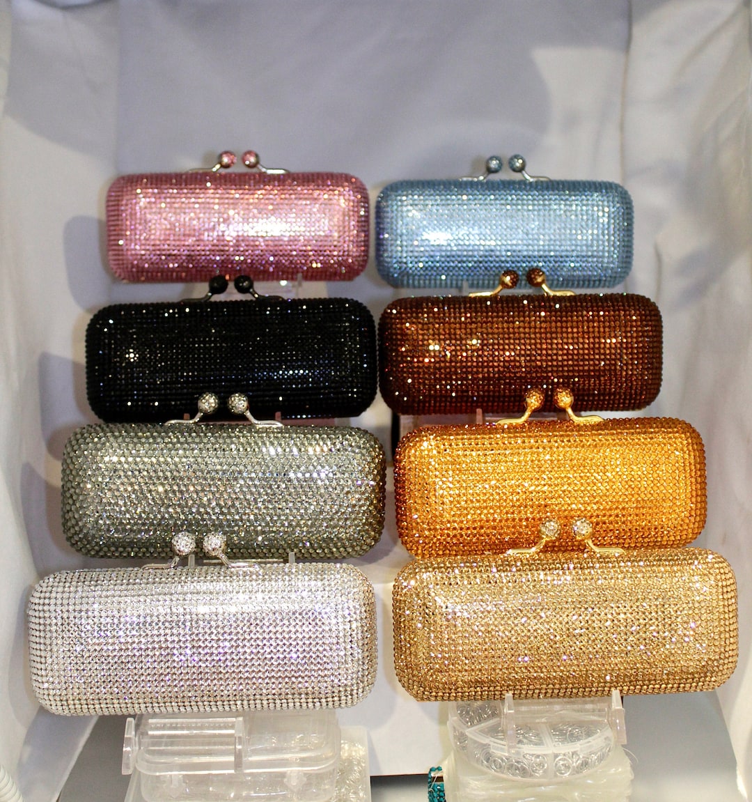 Crystallized Evening Bag Clutch Purse ALL CRYSTALS Wedding Bridal Purse ...