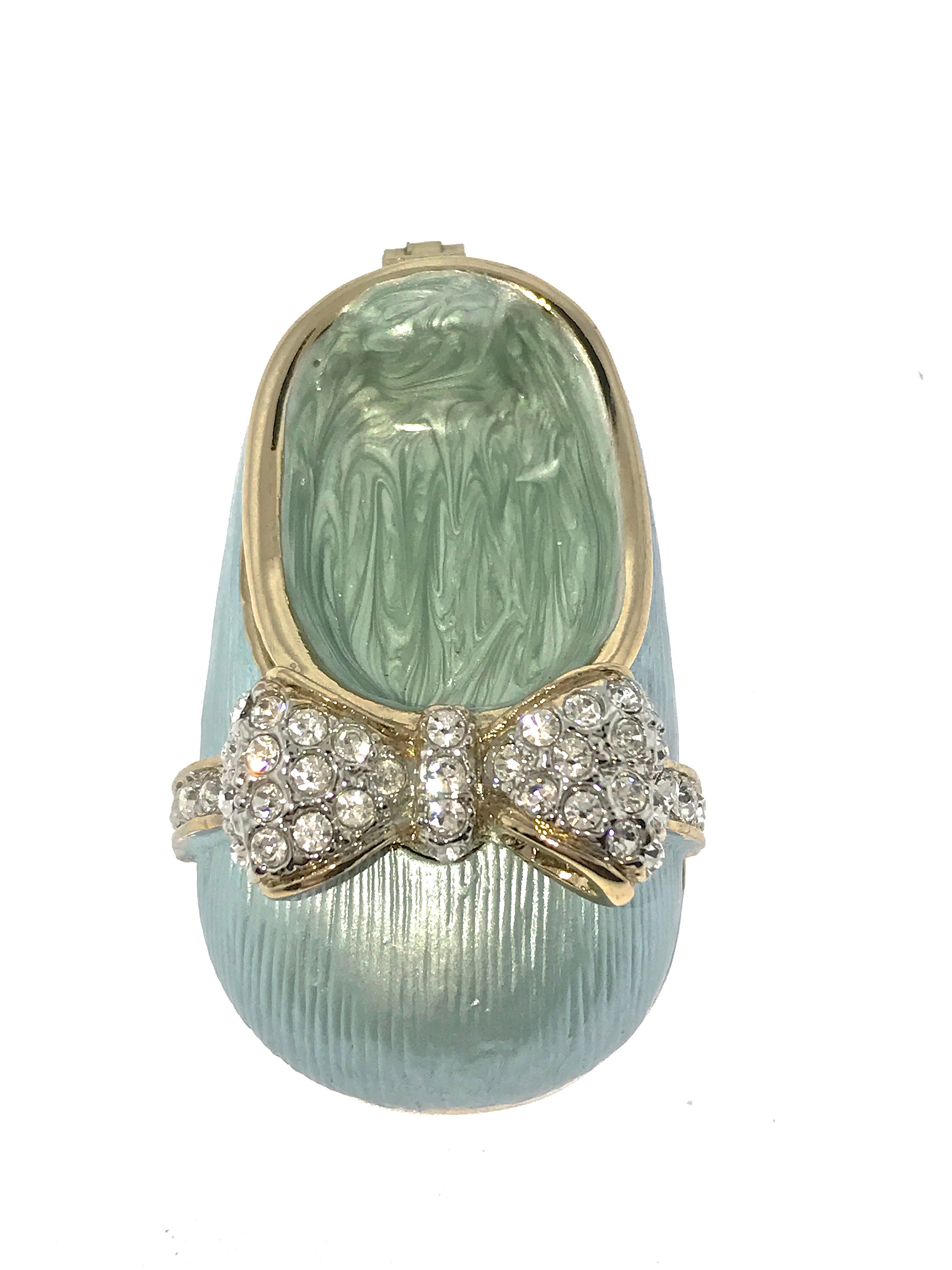 Enameled Baby Shoe Trinket Box: Austrian Crystals, Royal Gem Collection ...