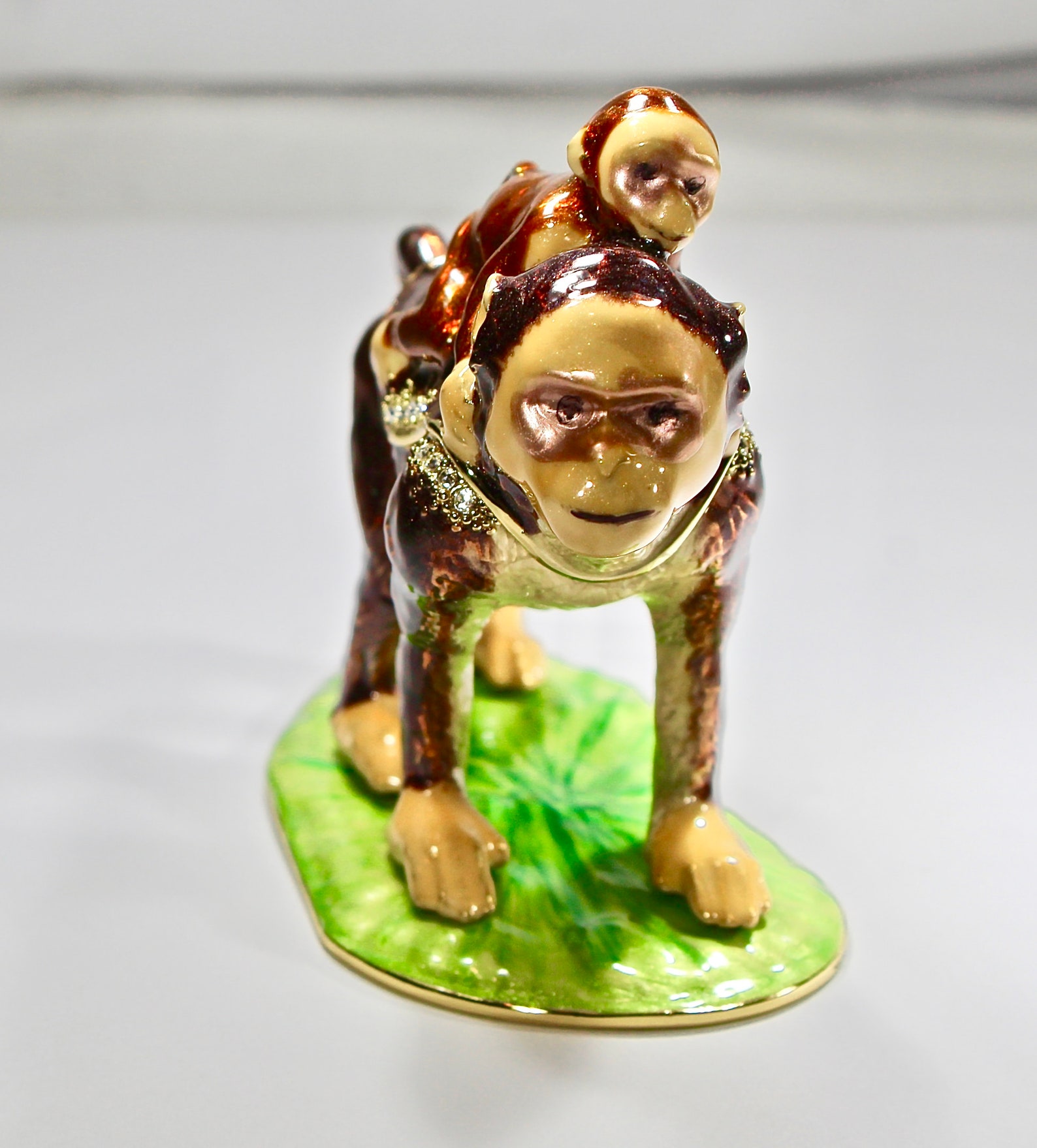Monkey Trinket Box Collectibles Bejeweled Crystallized With - Etsy