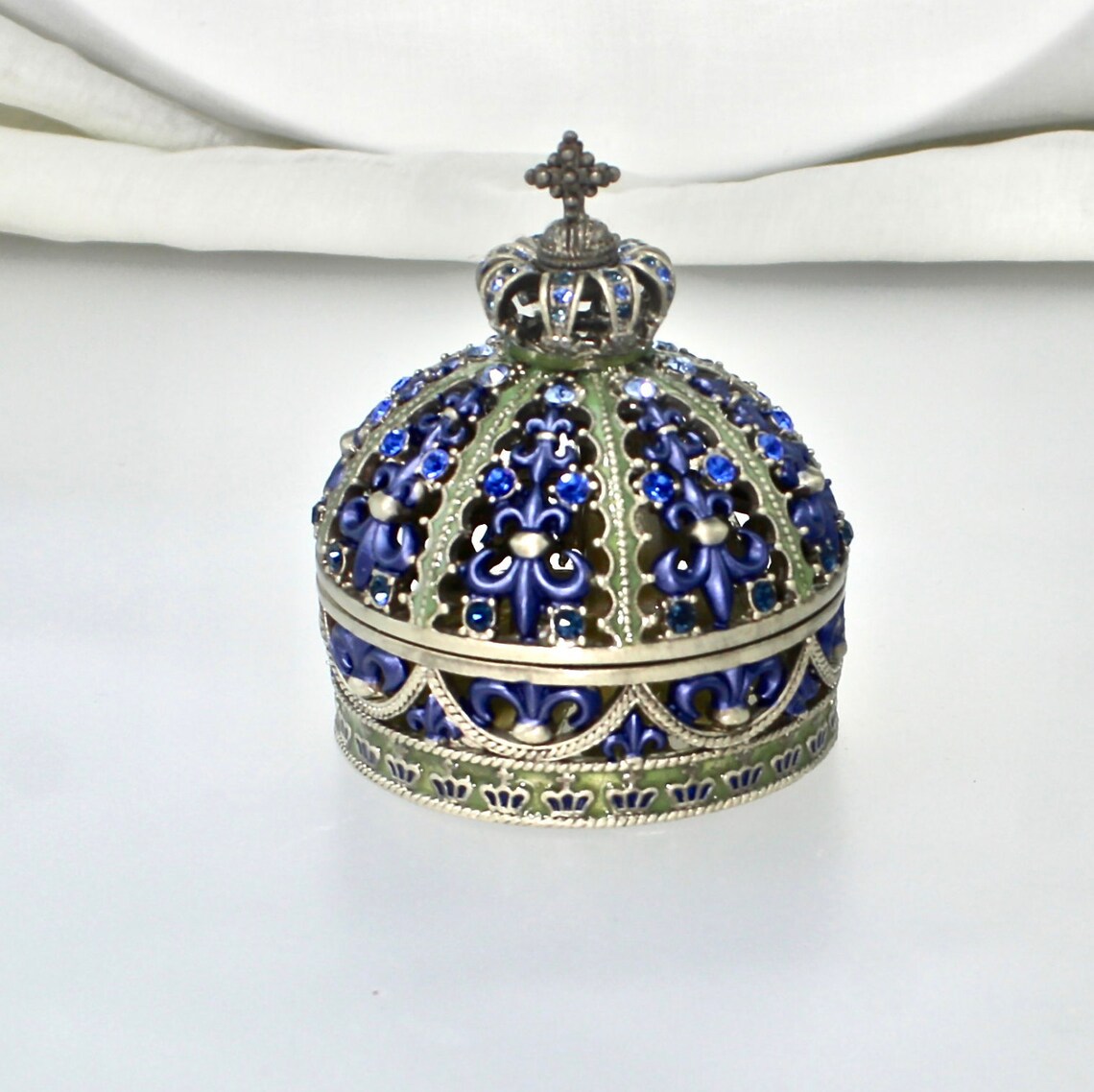 Cross Jewelry Trinket Box Collectible Enameled Hinged - Etsy