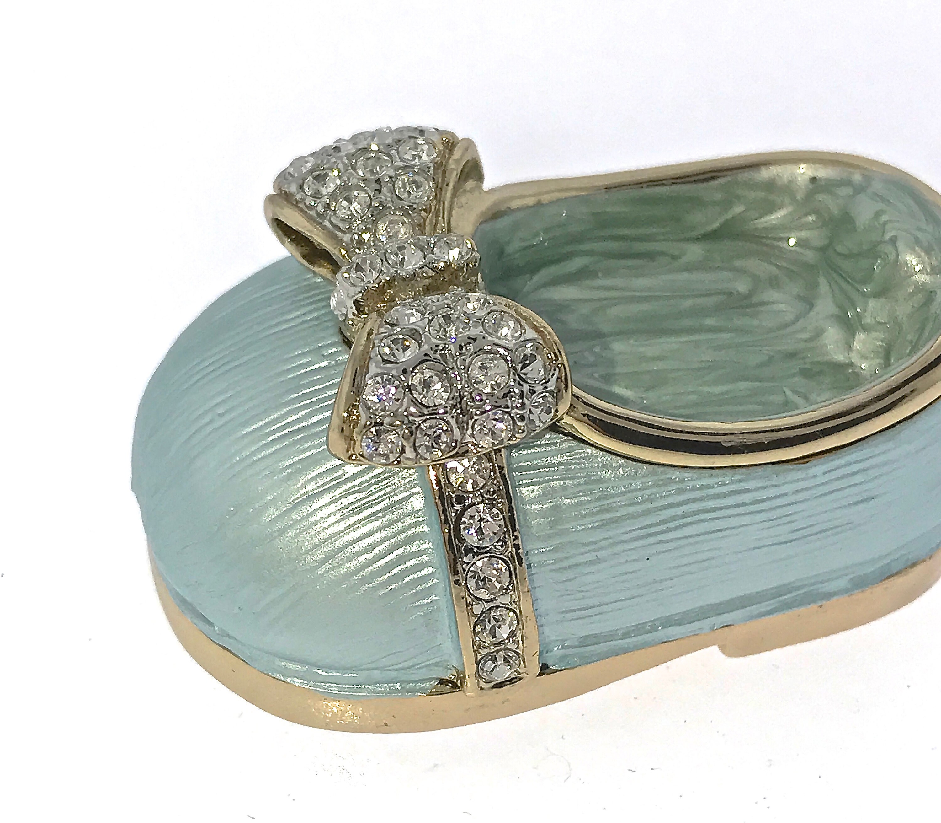 Baby Shoe Trinket Box Jewelry Collectible Enameled Hinged - Etsy
