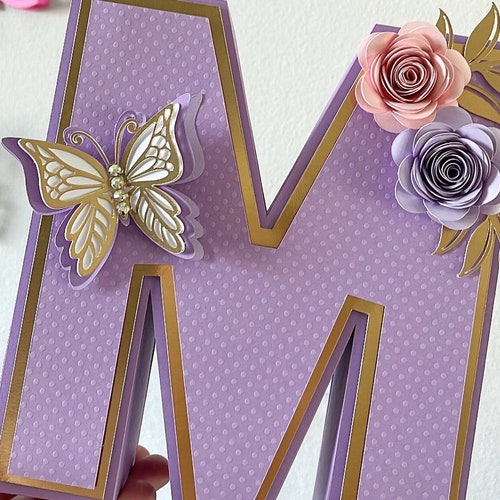 Decorative Customized 3D Letter Cardstock Initial Desk Decor - Etsy