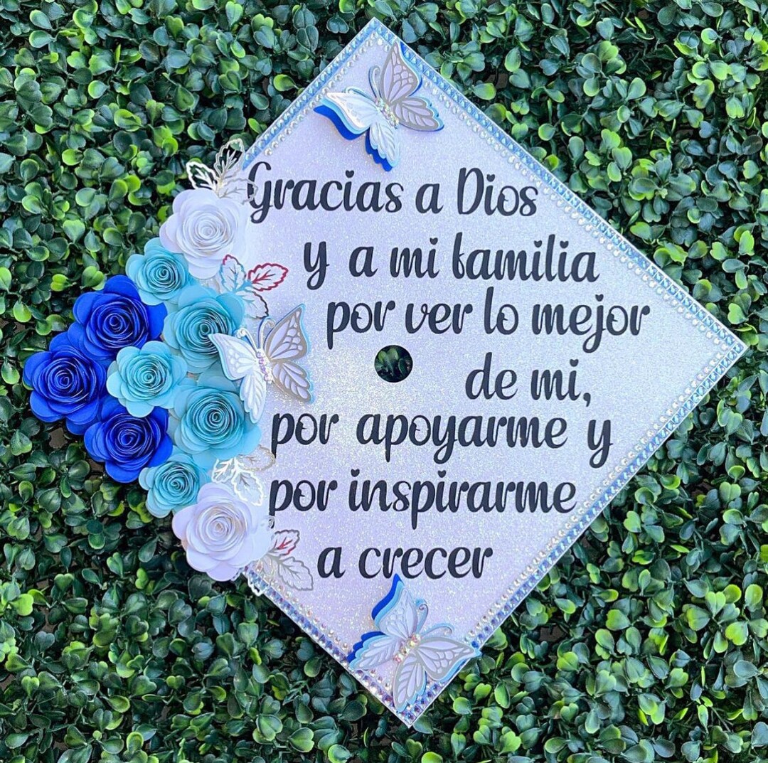 Graduation Cap Topper With Paper Flowers and Butterflies Grad Cap - Etsy