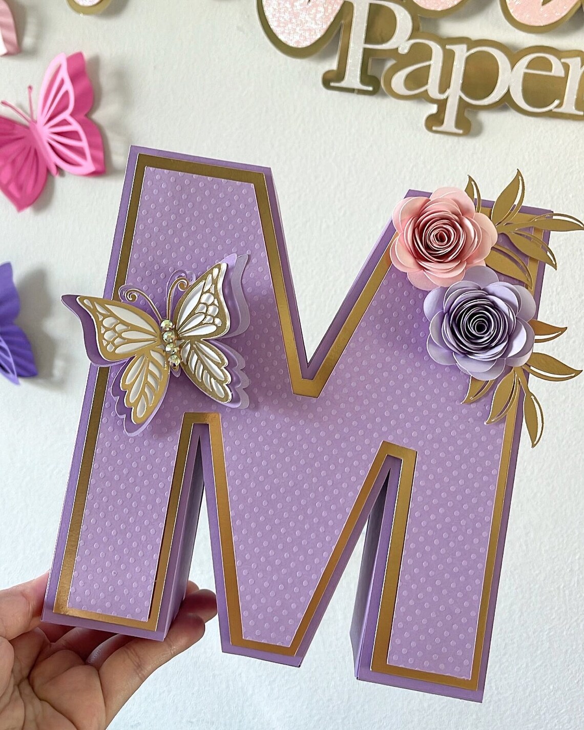 Decorative Floral Customized 3D Letter Cardstock Initial Desk - Etsy