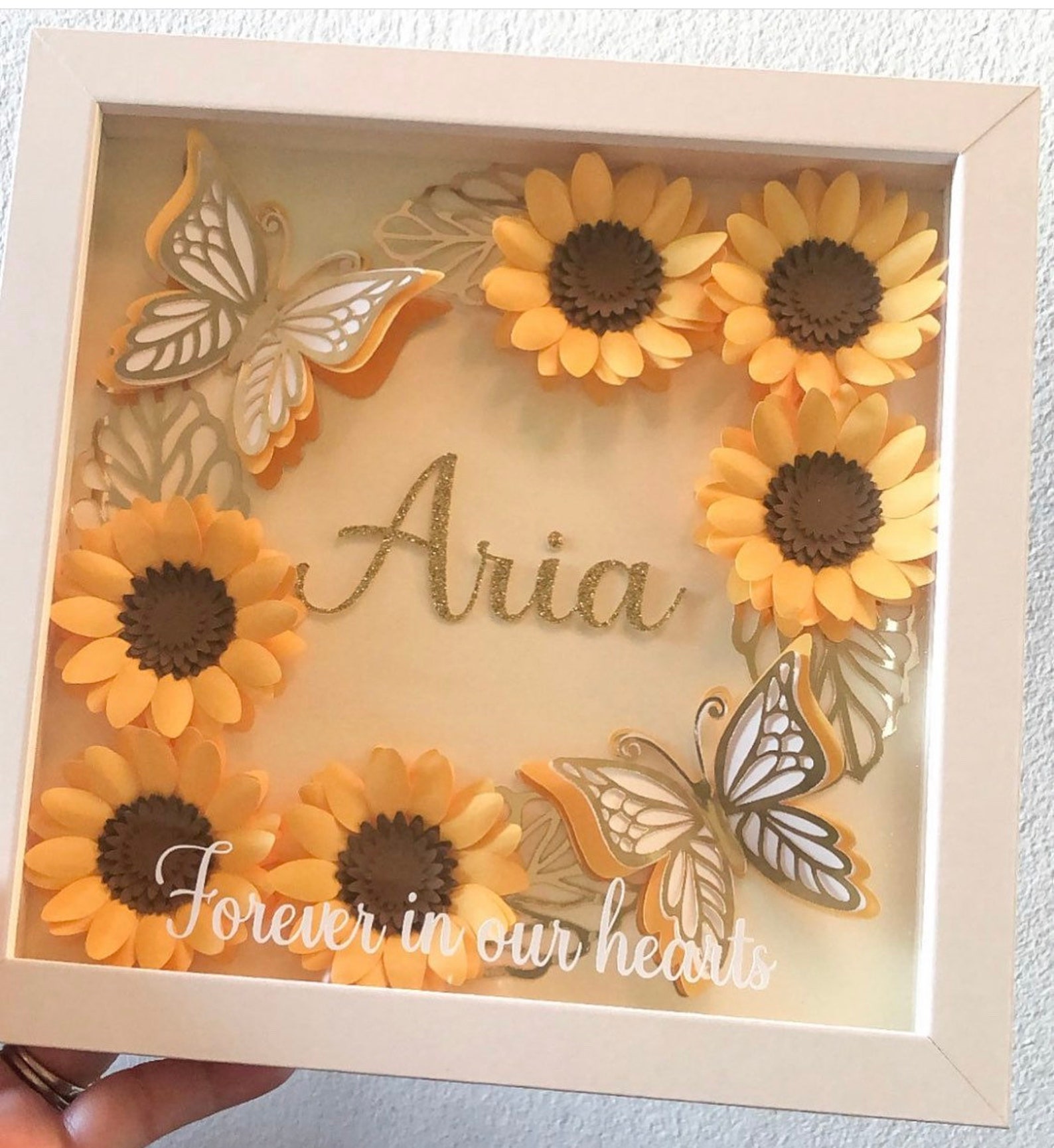 Personalized Sunflower Flower Box Shadow Box Frame With Photo - Etsy