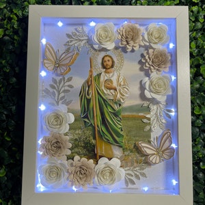 St. Jude 9x11inch Shadow Box , Juditas, San Judas Tadeo, Saint Jude ...