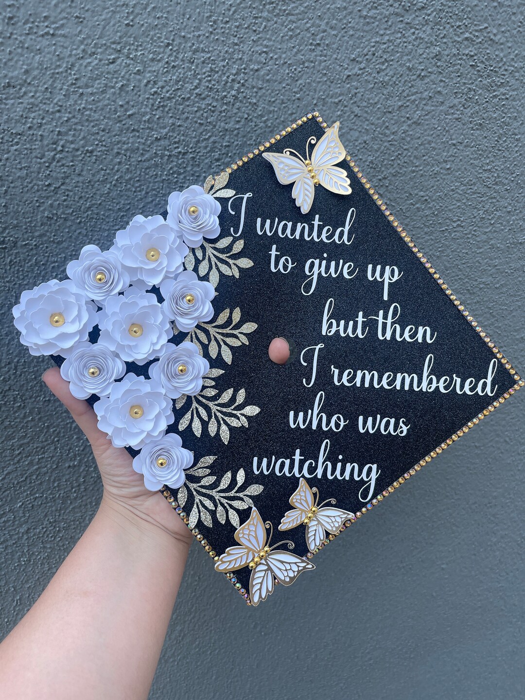 Graduation Cap Topper With Paper Flowers and Butterflies Grad Cap - Etsy