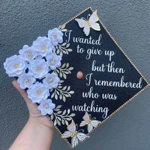 Graduation Cap Topper With Paper Flowers and Butterflies Grad Cap - Etsy