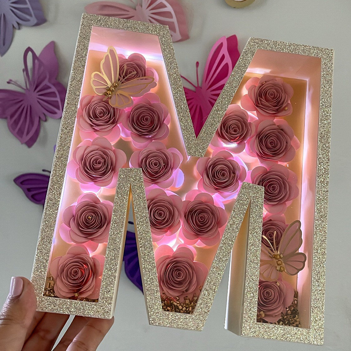 Roses Decorative Customized 3D Letter Cardstock Initial Desk - Etsy