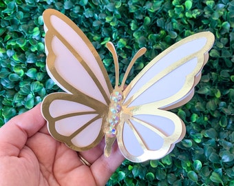 Bundle of 6 Butterflies / 3D Butterflies / Pink & Gold | Etsy