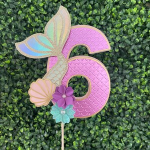 Mermaid Centerpiece Toppers, Cake Topper, Princess Ariel First Birthday ...