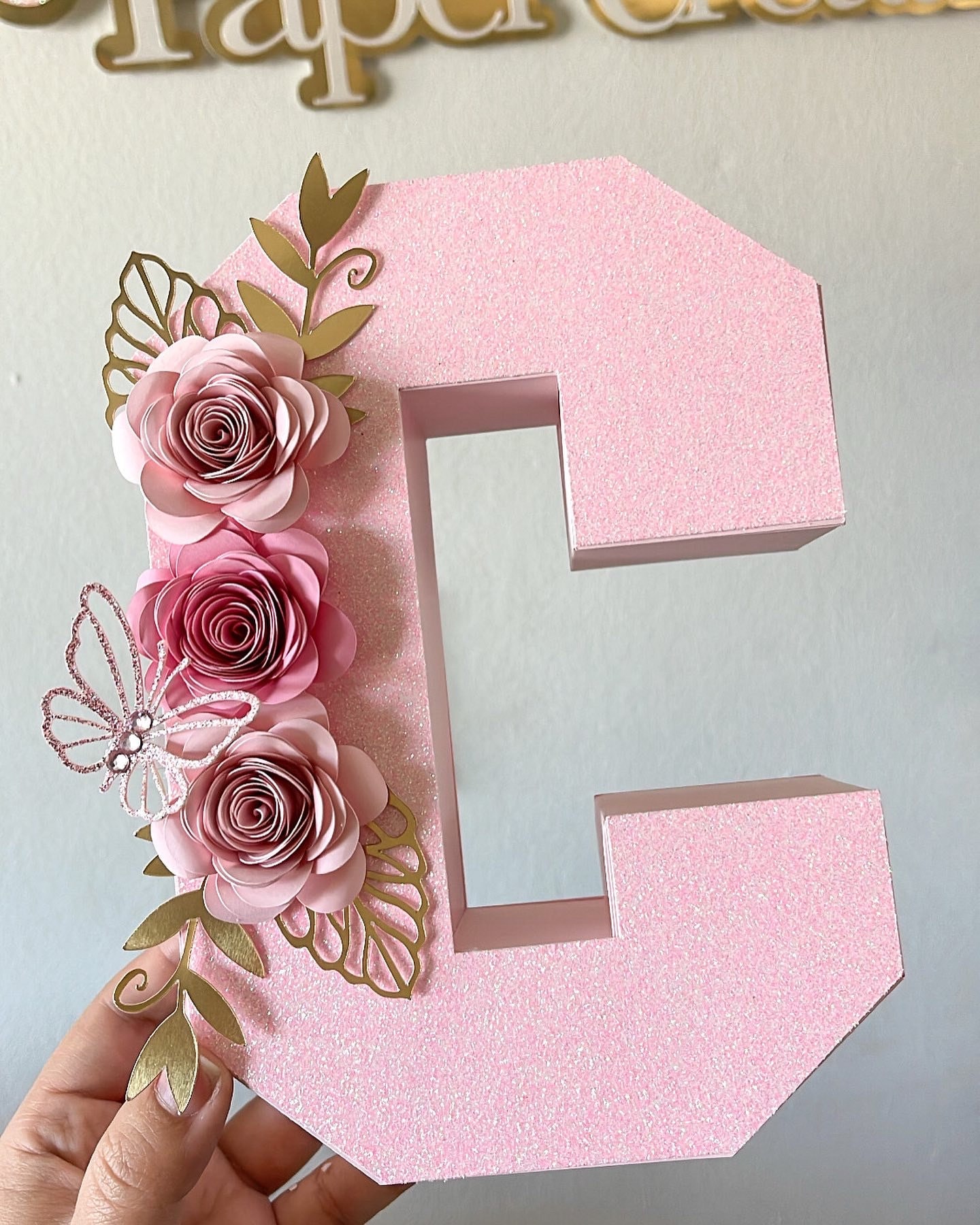 Decorative Floral Customized 3D Letter Cardstock Initial Desk - Etsy