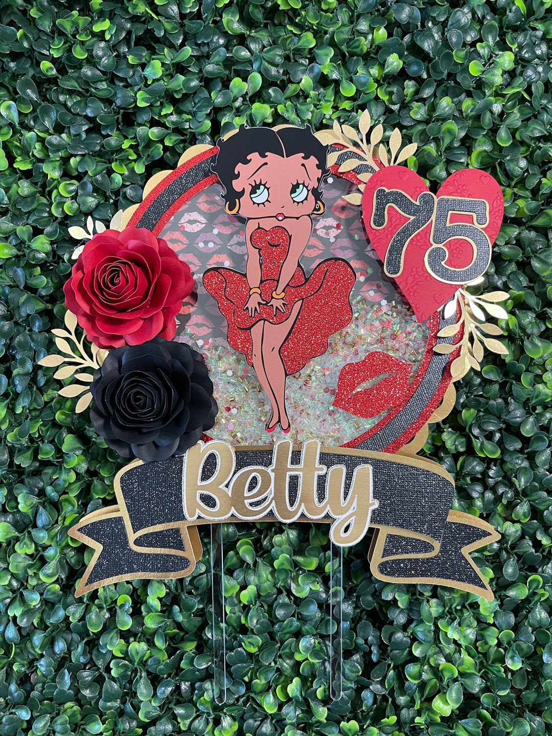 Betty Boop Cake Topper With Light African American Black Betty Boop - Etsy