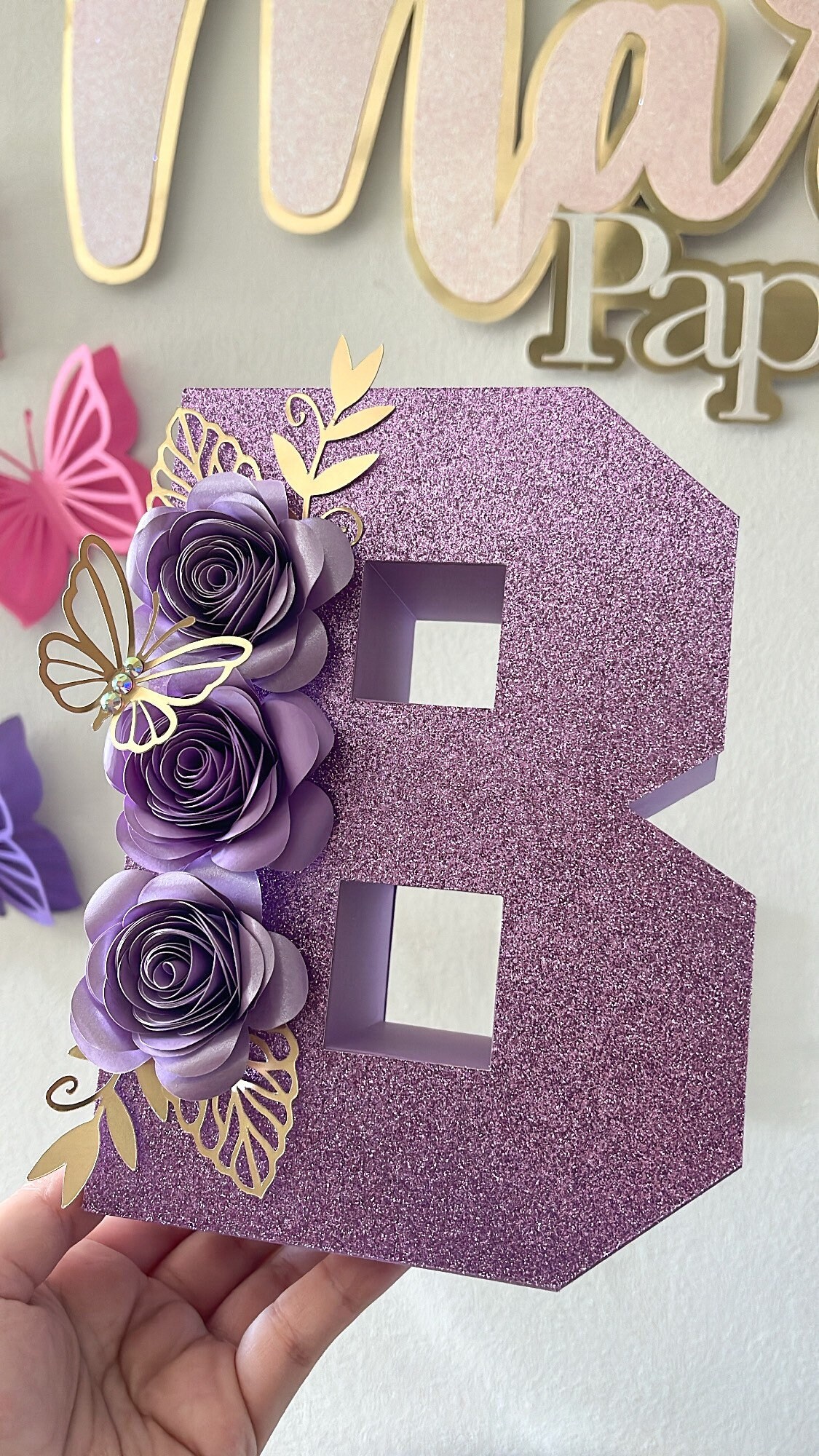 Decorative Floral Customized 3D Letter Cardstock Initial Desk - Etsy