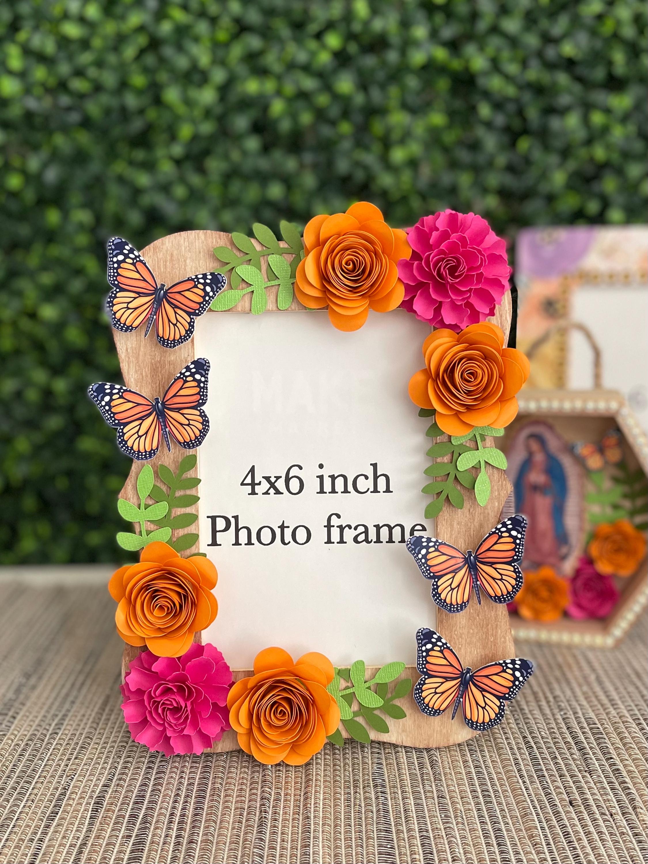 Monarch Butterfly Photo Frame: Handmade Paper Flower Keepsake - Etsy